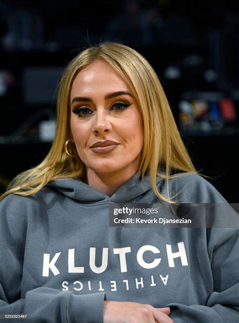 Adele Attends The Basketball Game Between Los Angeles Lakers And