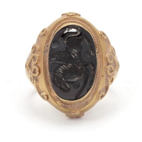 Classical Style Gold Ring With Intaglio Pegasus Lot 181 The Single Owner Collection Of An