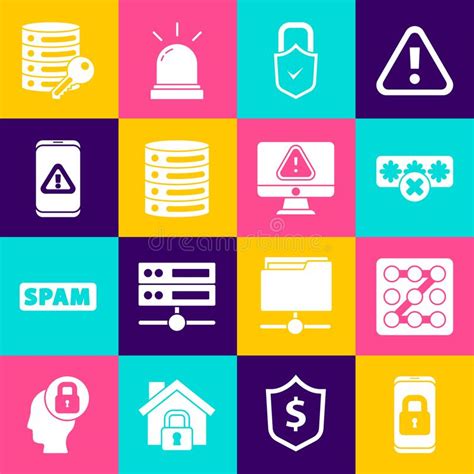 Set Mobile With Closed Padlock Graphic Password Protection Password