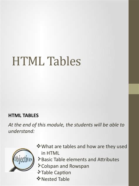 chapter 7 html tables pdf html element computer science