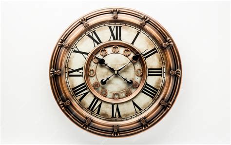 premium photo artistic wall clock with roman numerals on pure white