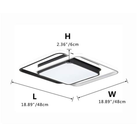 Modern Rectangle Concise Black And White Acrylic Led Flush Mount