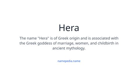 Hera Meaning Nicknames Origins And More Namepedia