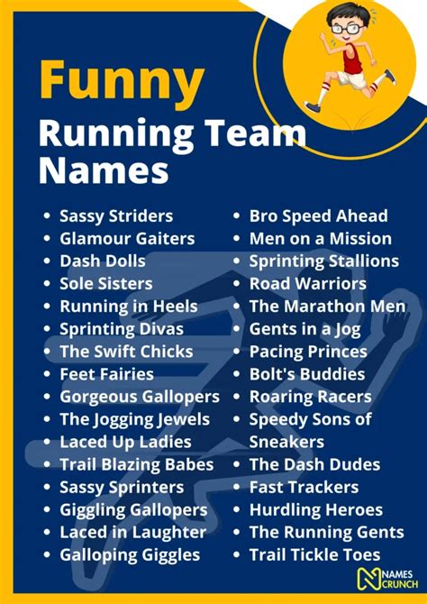 Funny Running Team Names Racing With Laughter Names Crunch Funny Running Team Names Racing With Laughter Names Crunch