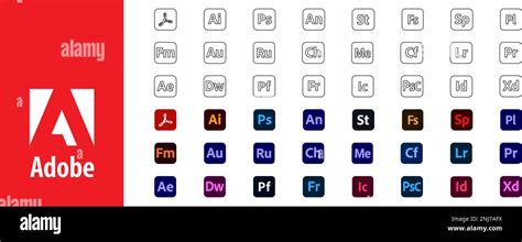 Adobe Products Icons Photoshop Illustrator Lightroom Indesign
