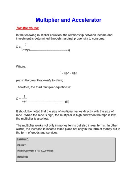 Multiplier And Accelerator Pdf