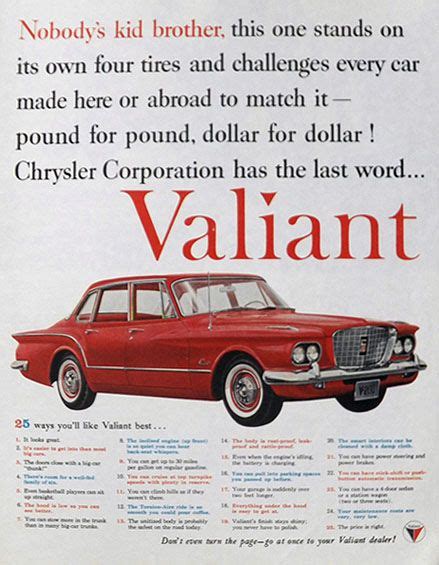 1959 Chrysler Valiant In 2025 Chrysler Automobile Advertising Car Ads