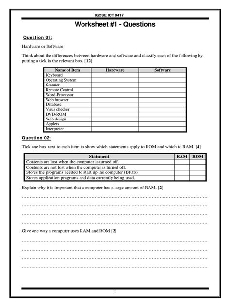 Worksheet 1 Questions Pdf Graphical User Interfaces Command Line Interface