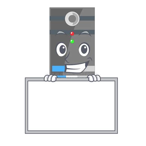 Grinning With Board Data Server Next The Cartoon Computer Stock Vector Illustration Of
