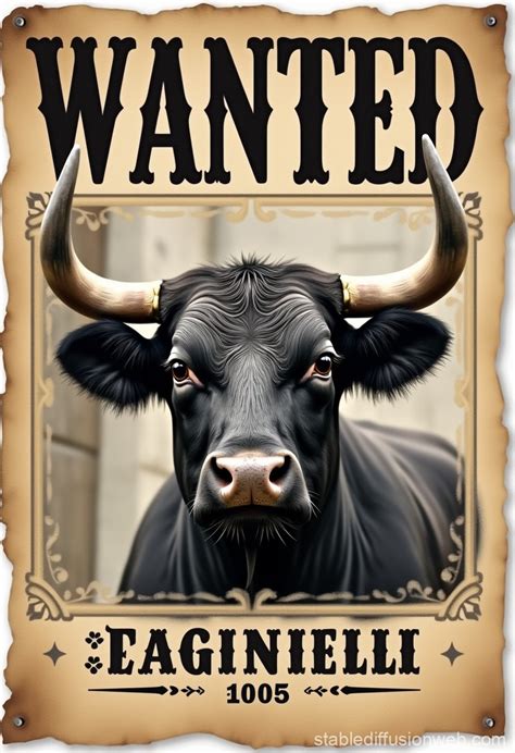 wanted poster with image of bull Prompts | Stable Diffusion Online