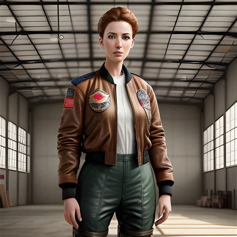 Photorealistic Full Body Portrait Of Stunning Cunning Female Pilot In