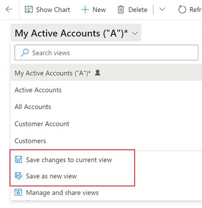 Create And Manage Personal Views On A Grid Page Power Apps Microsoft Learn