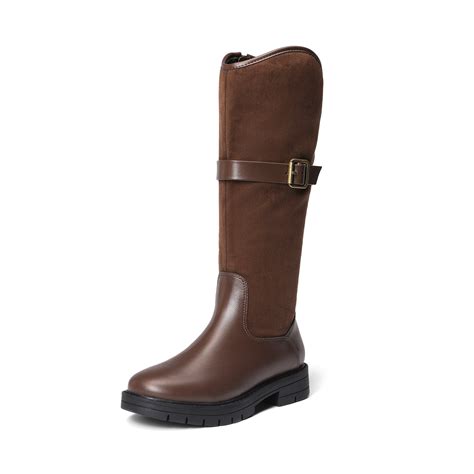 Burudani Girls Knee High Buckle Riding Boots Fashion Boots For Little