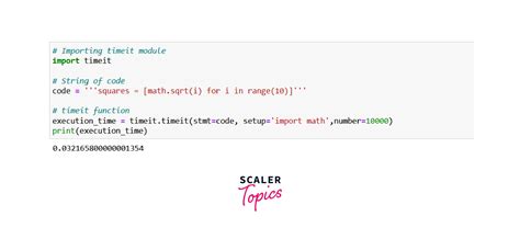 Python Timeit Module Scaler Topics
