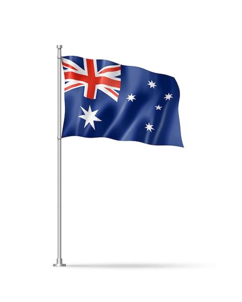 Australian Flag Isolated On White Premium Photo