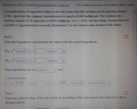 solved question 5 of 6 1 point view problem in a pop up8 5
