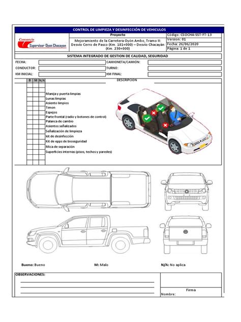 Formato Check List Vehiculos Pdf