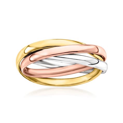 Ross Simons Italian 14kt Tri Colored Gold Rolling Ring Rolling Ring