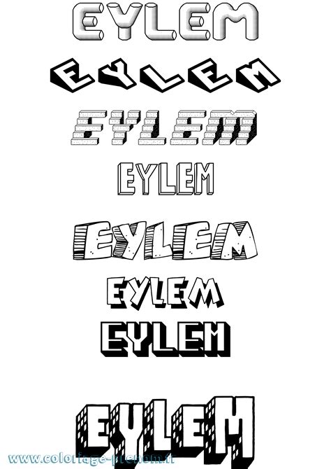 Coloriage Du Prénom Eylem à Imprimer Ou Télécharger Facilement