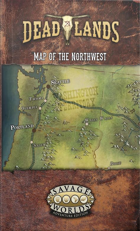 Deadlands The Weird West Northwest Poster Map Pinnacle Entertainment