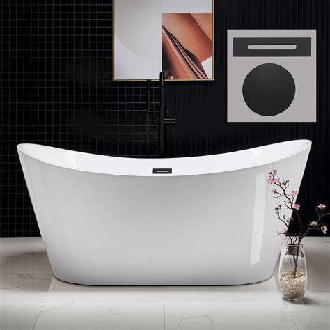 【woodbridge 59 X 31 12 Whirlpool Water Jetted And Air Bubble Freestanding Heated Soaking