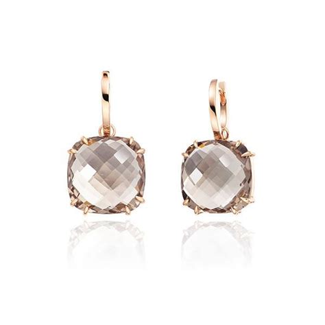 Smokey Quartz Antique Cut Earrings