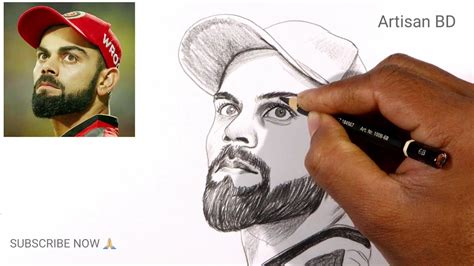 Draw Of Sketches Virat Kohli Drawing Easy Virat Kohli Cricket Player From India YouTube