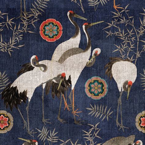 With A Captivating Pattern On A Deep Blue Background The Tsuru Indigo