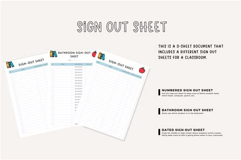 Classroom Sign Out Sheet Etsy