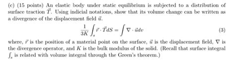 Solved C Points An Elastic Body Under Static Chegg