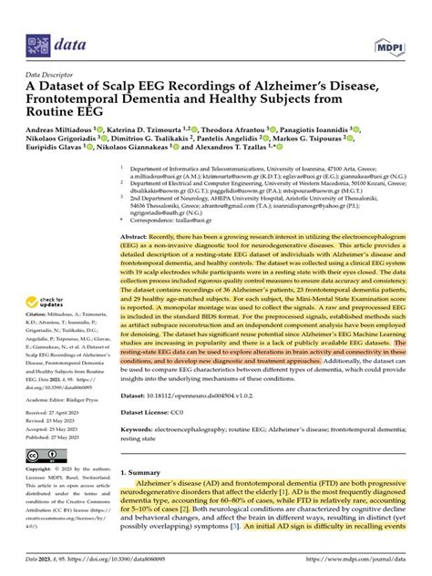 06 A Dataset Of Scalp Eeg Recordings Of Alzheimers Disease Good