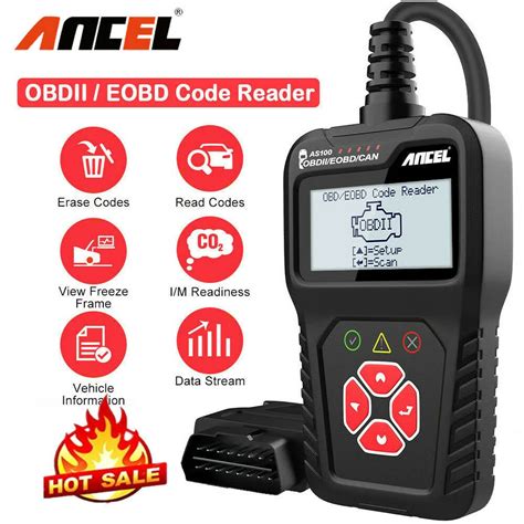 ANCEL AS100 OBD2 Car Code Reader Automotive Vehicle Universal OBD2 Scanner Check Engine Fault ...