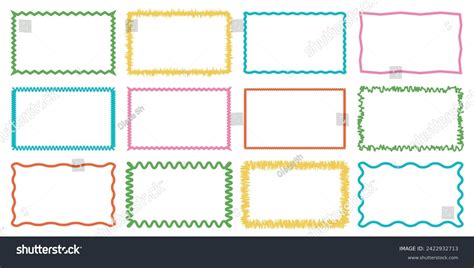 Rectangle Geometric Shape Frame Wavy Edgeszigzag Stock Vector Royalty Free 2422932713