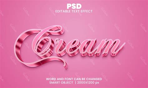Cream Text Effect Photoshop Premium Psd File