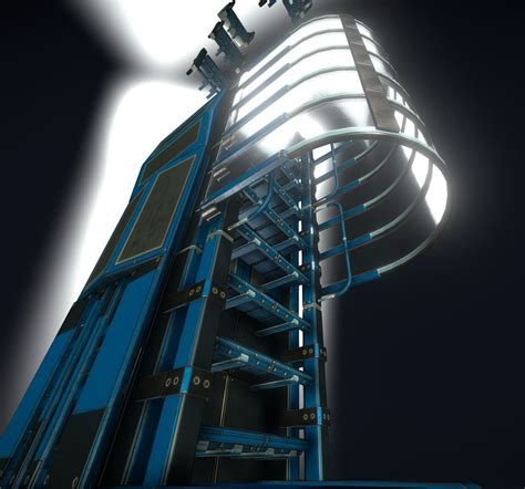 Sci Fi Ladder Set Blue Version 3d Model 36 Unknown Fbx Obj Dae