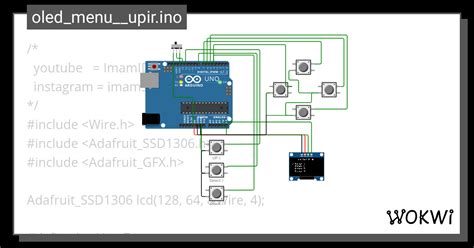 Oled Menu Upir Bird Ino V1 Wokwi ESP32 STM32 Arduino Simulator