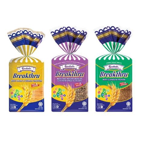 Gardenia Wholemeal Breakthru Roti Bran And Germa Gandum Roti Gandum Penuh Roti Mil Penuh Dengan