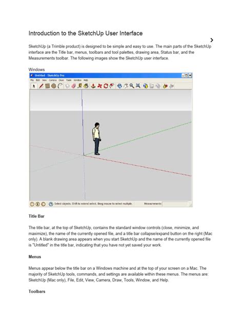 part 01 introduction to the sketchup user interface pdf window