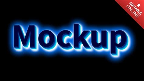 Mockup | 3D With Blue Glow | Text Effect Generator