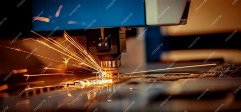 Premium Photo Cnc Laser Cutting Of Metal Modern Industrial Technology
