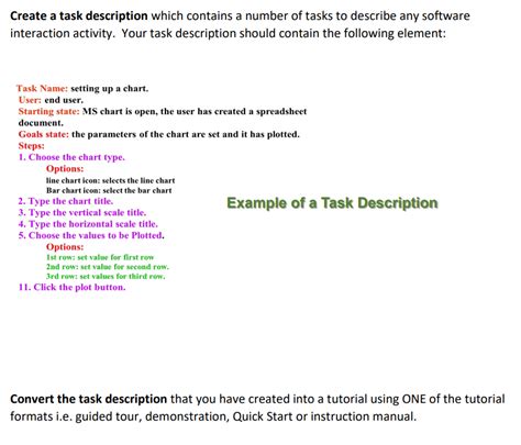 Solved Create A Task Description Which Contains A Number Of Chegg