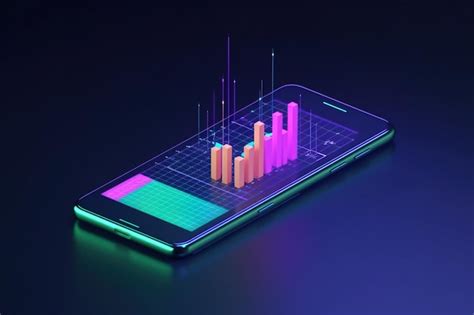 Premium Ai Image A Phone With A Bar Graph On The Screen
