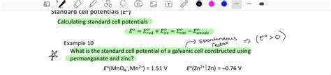 Solved A Standard Cell Potentials E° Calculating