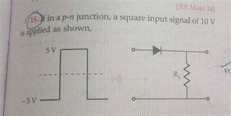 if in a p n junction a square input signal of 10 v is applied as