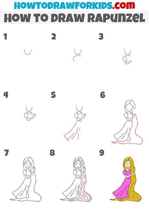 How To Draw Rapunzel Rapunzel Drawing Rapunzel Disney Drawing Tutorial