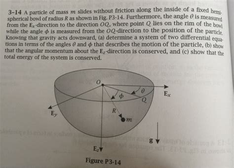 solved 3 14 a particle of mass m slides without friction