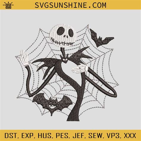 Jack Skellington Embroidery Design Jack Skellington Embroidery Files