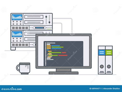 Server Equipment Workplace System Administrator Programmer Stock