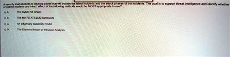 Solved The Cyber Kill Chain The Mitre Att Ck Framework An Adversary Capability Model The