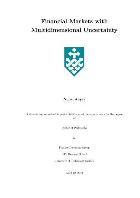 Pdf Financial Markets With Multidimensional Uncertainty
